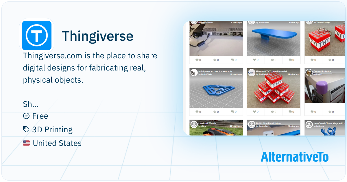 Thingiverse: | AlternativeTo