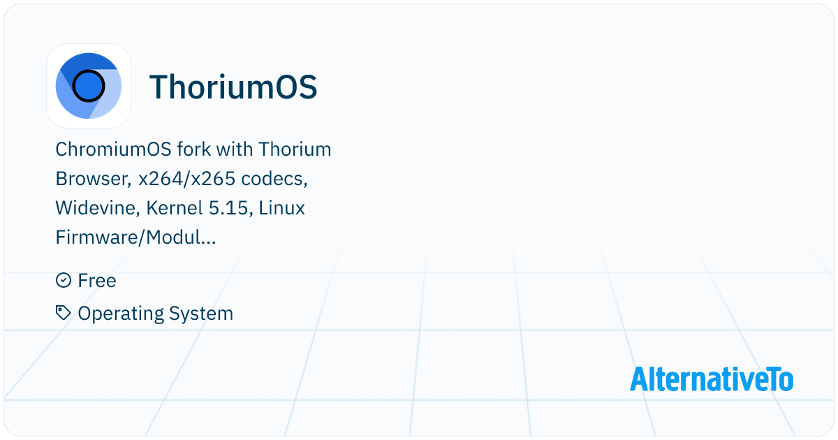 ThoriumOS: ChromiumOS fork with Thorium Browser, x264/x265 codecs ...