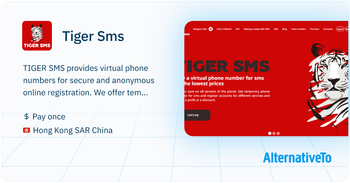 Tiger Sms: TIGER SMS is one of the leading providers of virtual numbers ...