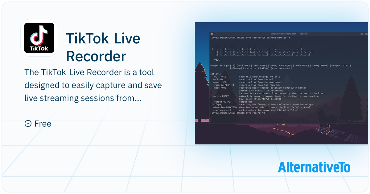 TikTok Live Recorder: Tiktok live streaming recorder tool | AlternativeTo