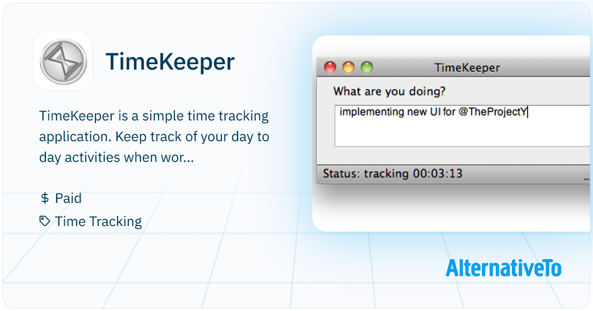 TimeKeeper: Simple time tracking application | AlternativeTo