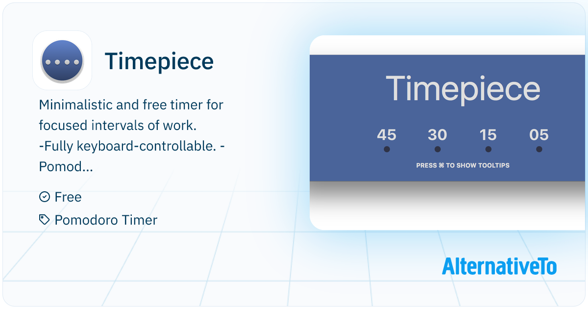 Timepiece: Minimalistic mac timer for pomodorro technique and focused ...