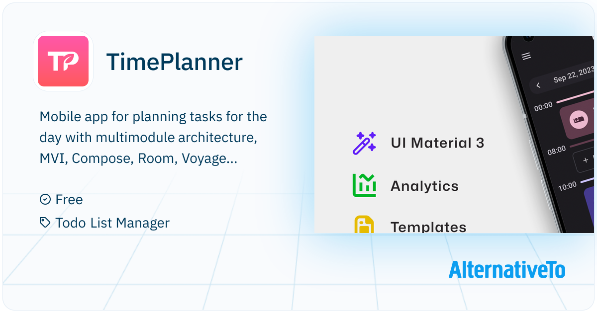TimePlanner: Mobile app for planning tasks for the day with multimodule ...