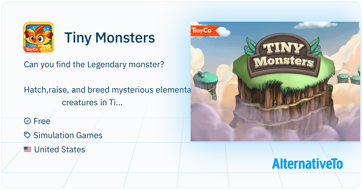 Tiny Monsters: Can you find the Legendary monster? | AlternativeTo