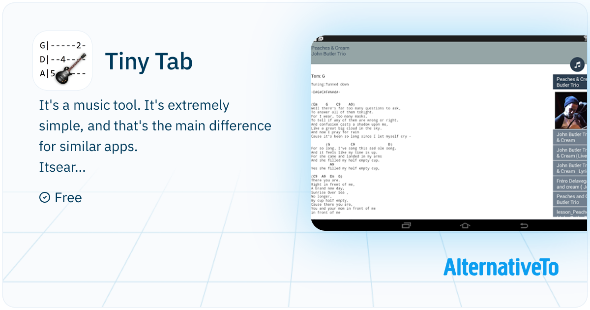 Tiny Tab: A tool that searchs the web for tablatures and chords (any ...