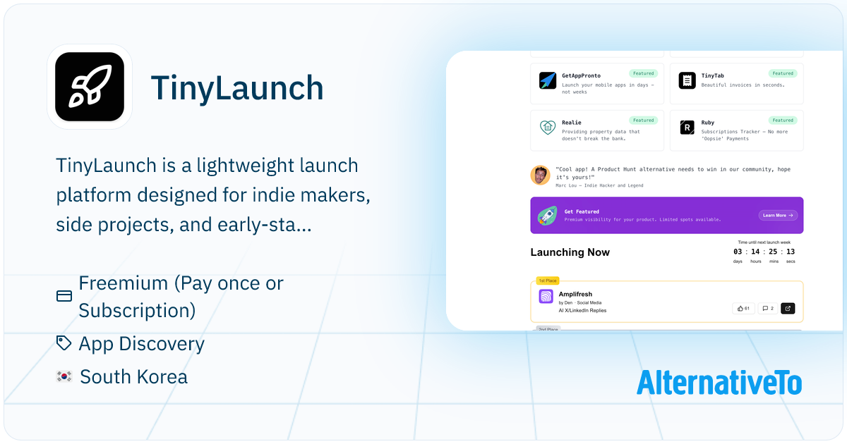 TinyLaunch: Discover and launch tomorrow's most exciting products today ...