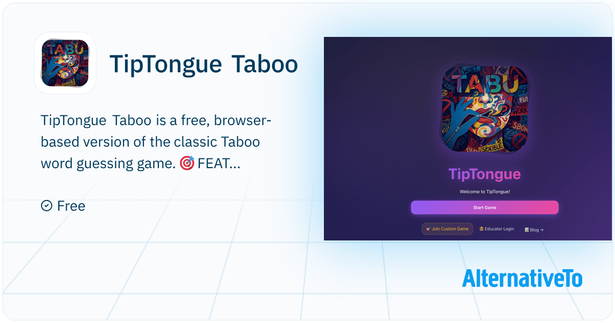 TipTongue Taboo: Free Taboo game for parties, classrooms & team ...