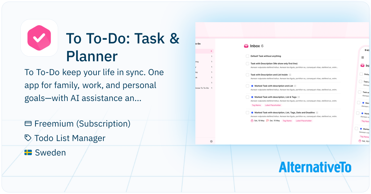 To To-Do: Task & Planner: Cross-platform, offline-first task manager ...
