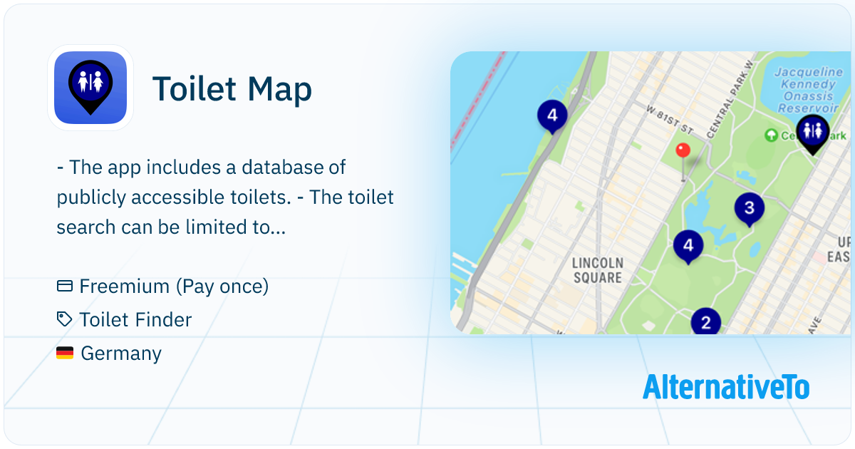 Toilet Map: App includes a database of publicly accessible toilets ...