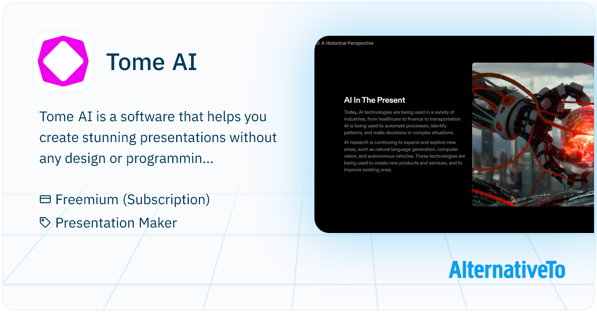 Tome AI: Software that helps you create stunning presentations without ...