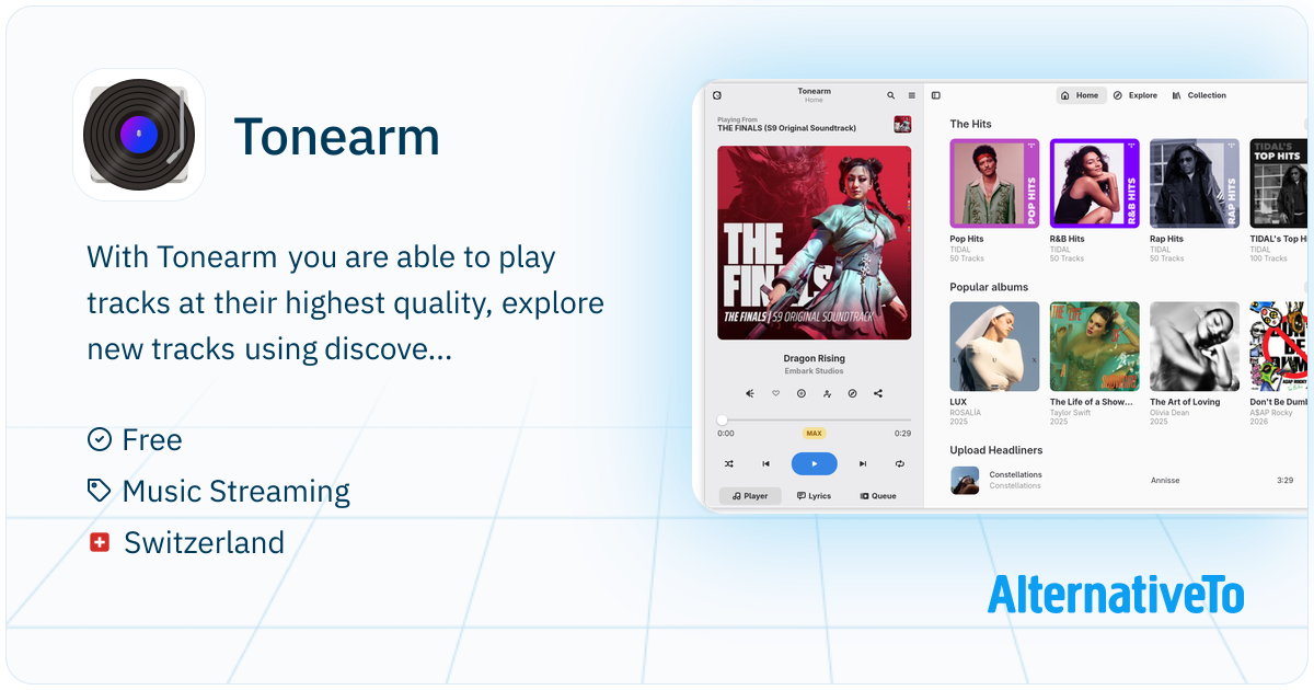 Tonearm: The unofficial native music streaming client for TIDAL ...