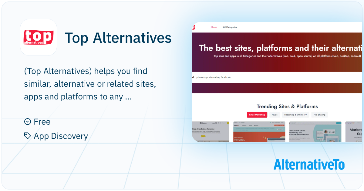 Top Alternatives: Find Top sites and apps in all Categories and their ...