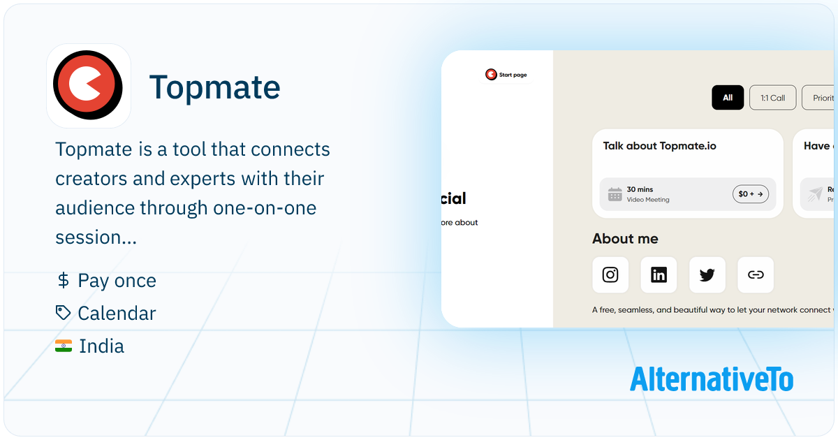 Topmate: Tool that connects creators and | AlternativeTo