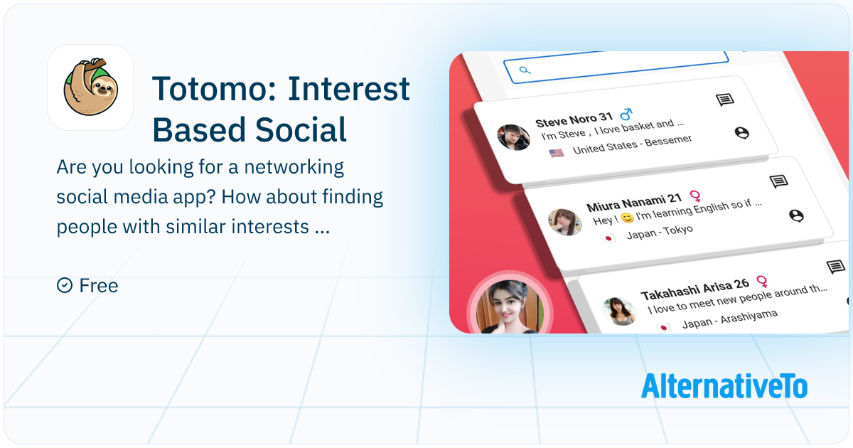 Totomo: Interest Based Social: Meet people with same interest and learn ...