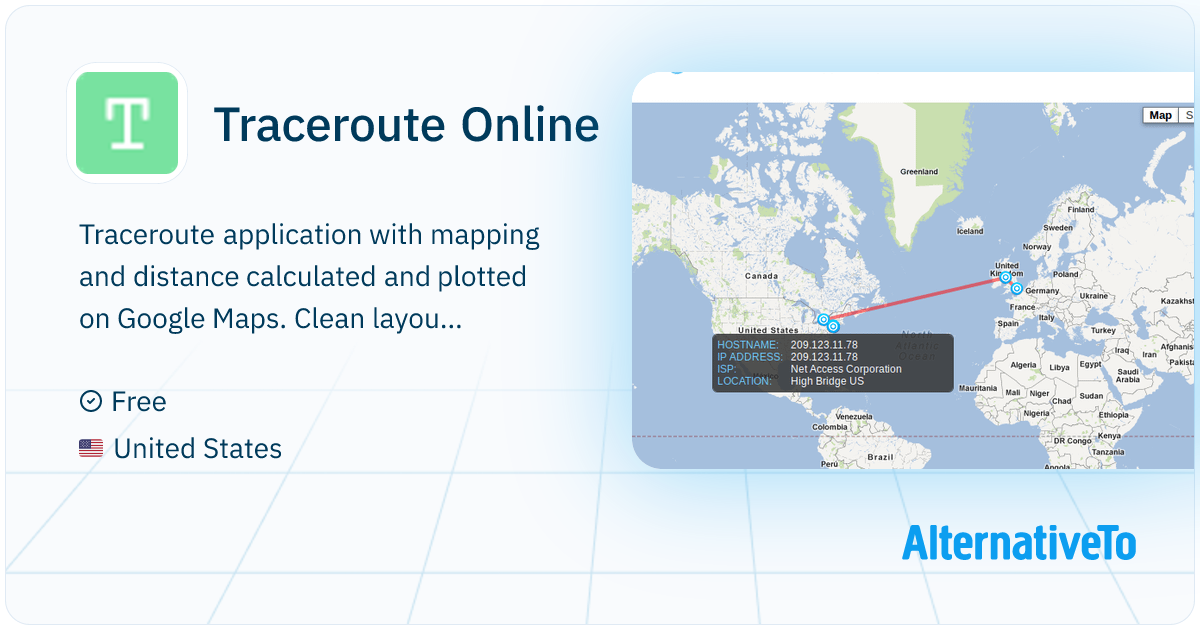 Traceroute Online: Network paths traced on maps with hop info and ...