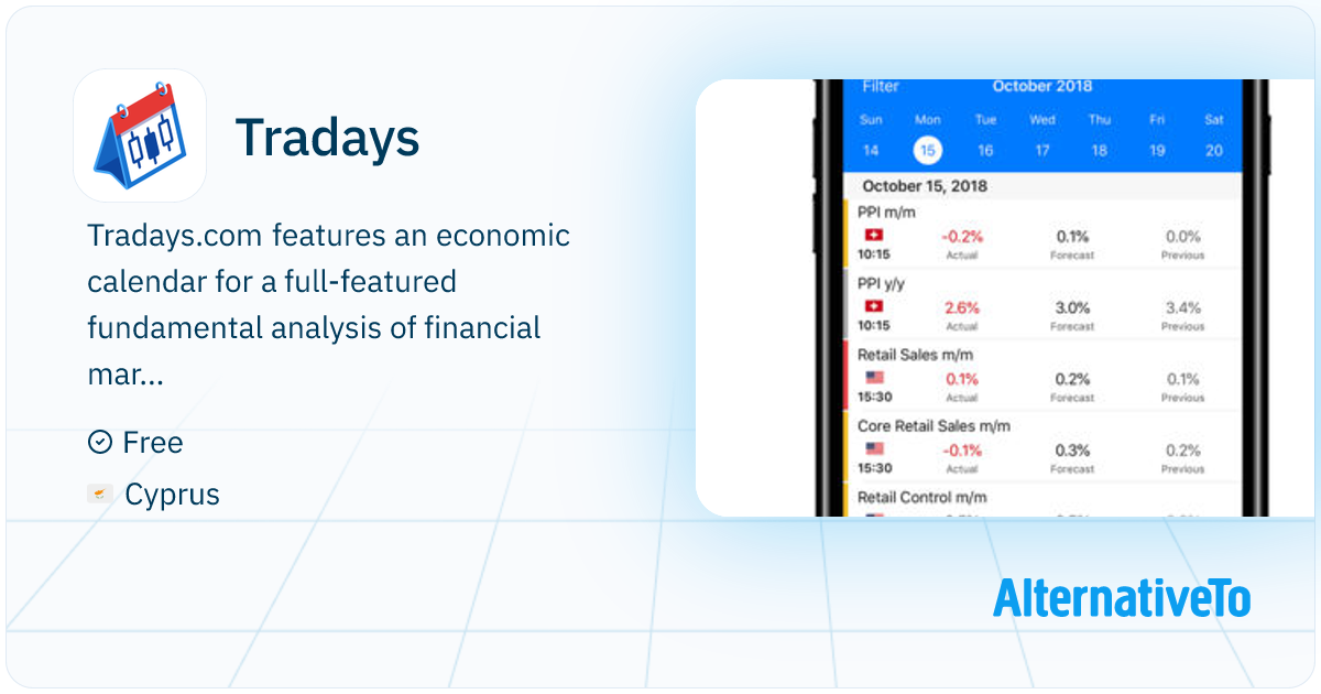 Tradays: Economic Calendar Tradays. News releases and indicators ...