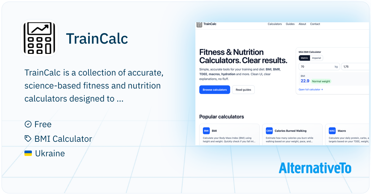 TrainCalc: Science-based fitness calculators for BMI, BMR, TDEE, body ...