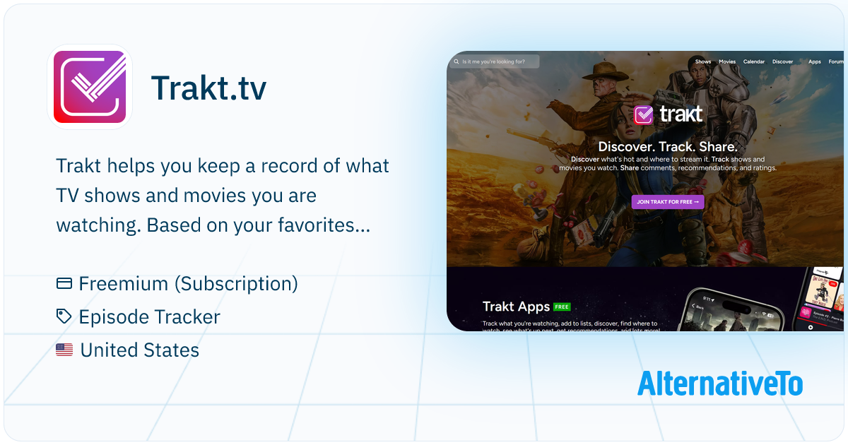 Trakt.tv: Track TV shows & movies automatically | AlternativeTo