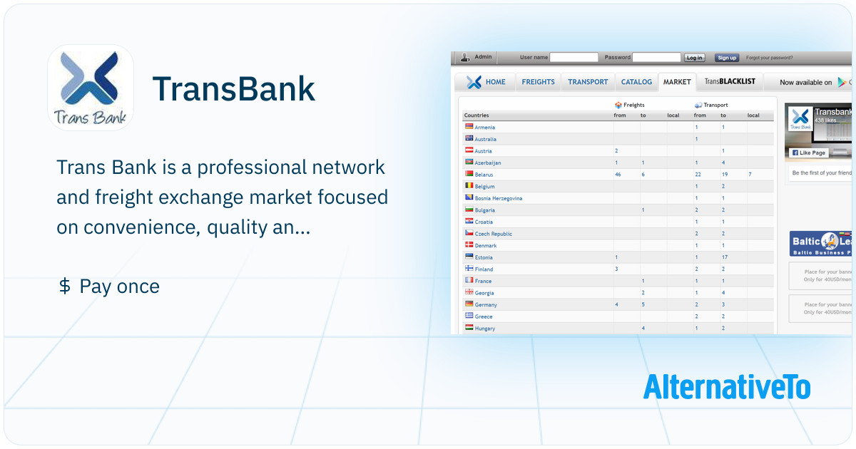 TransBank: Trans Bank is a professional network and freight | AlternativeTo