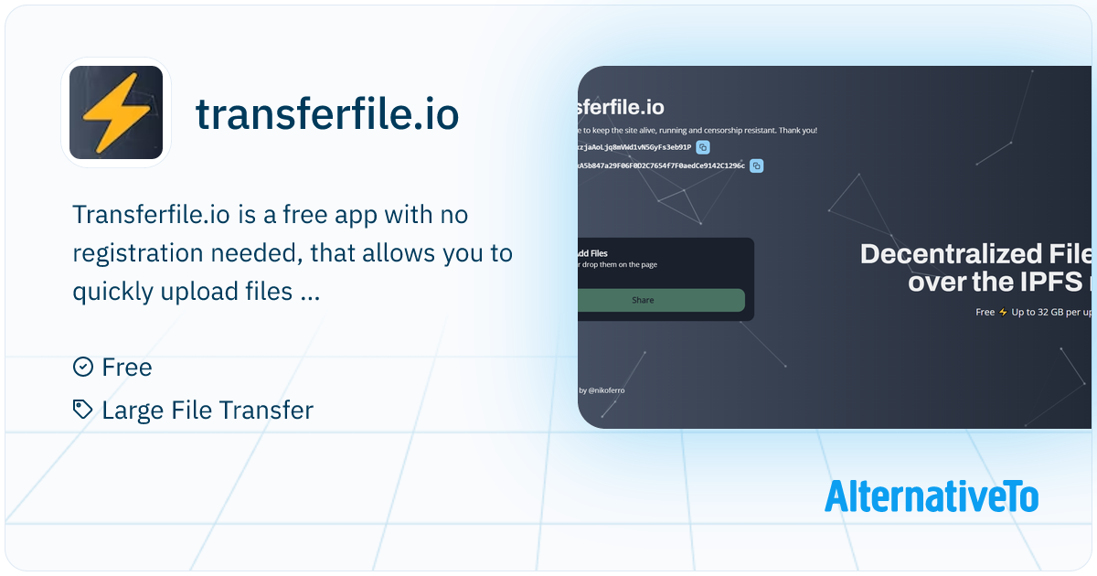 transferfile.io: Decentralized Filesharing over the IPFS network ...