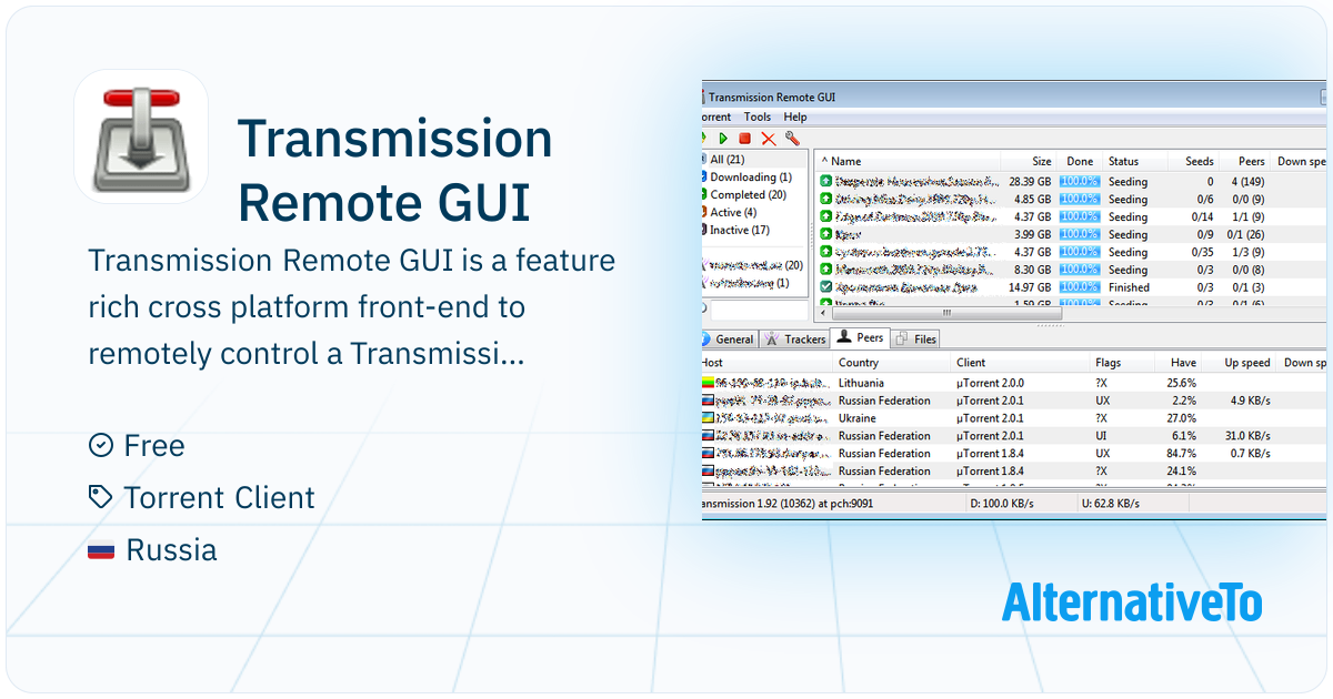 Transmission Remote GUI: Feature rich cross | AlternativeTo