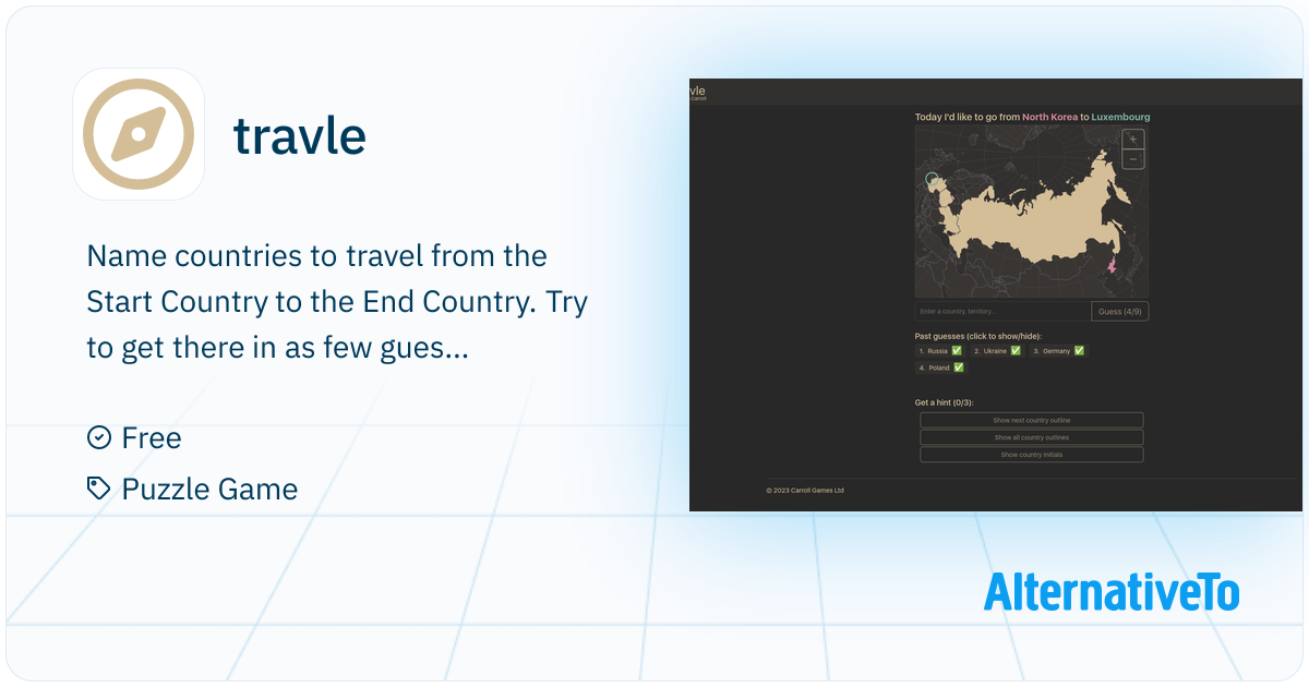 travle: A daily game, get between countries in as few guesses as ...
