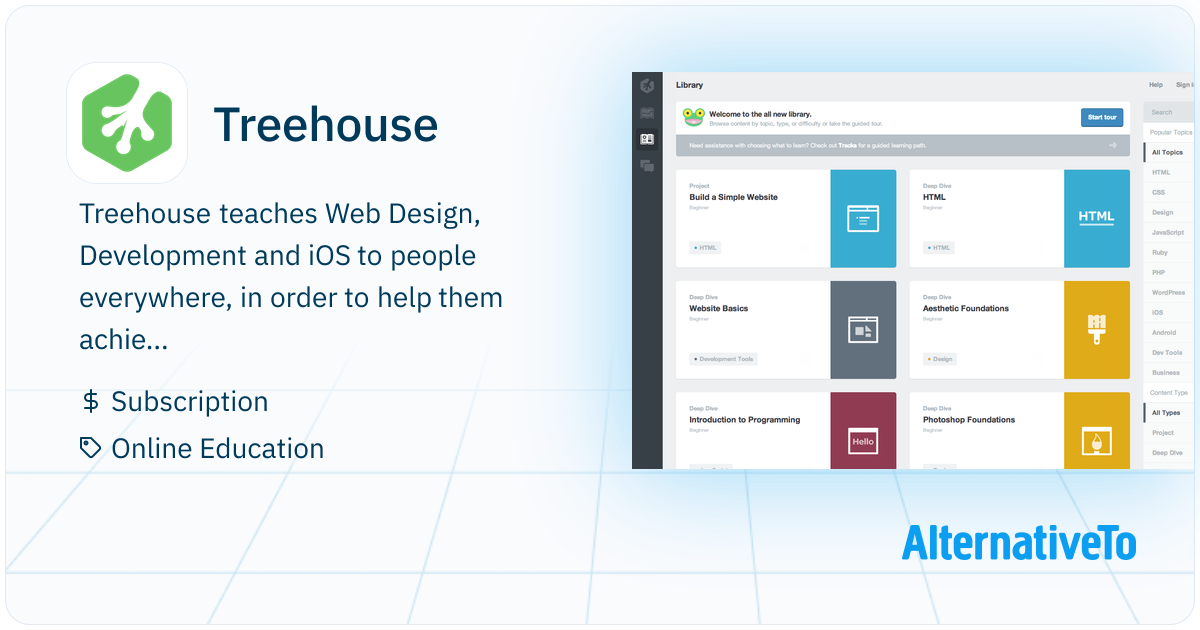 Treehouse: Teaches Web Design, Development and iOS | AlternativeTo