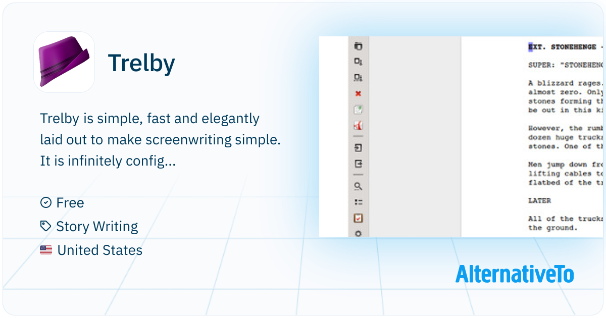 Trelby: A free, multiplatform, feature-rich screenwriting program ...