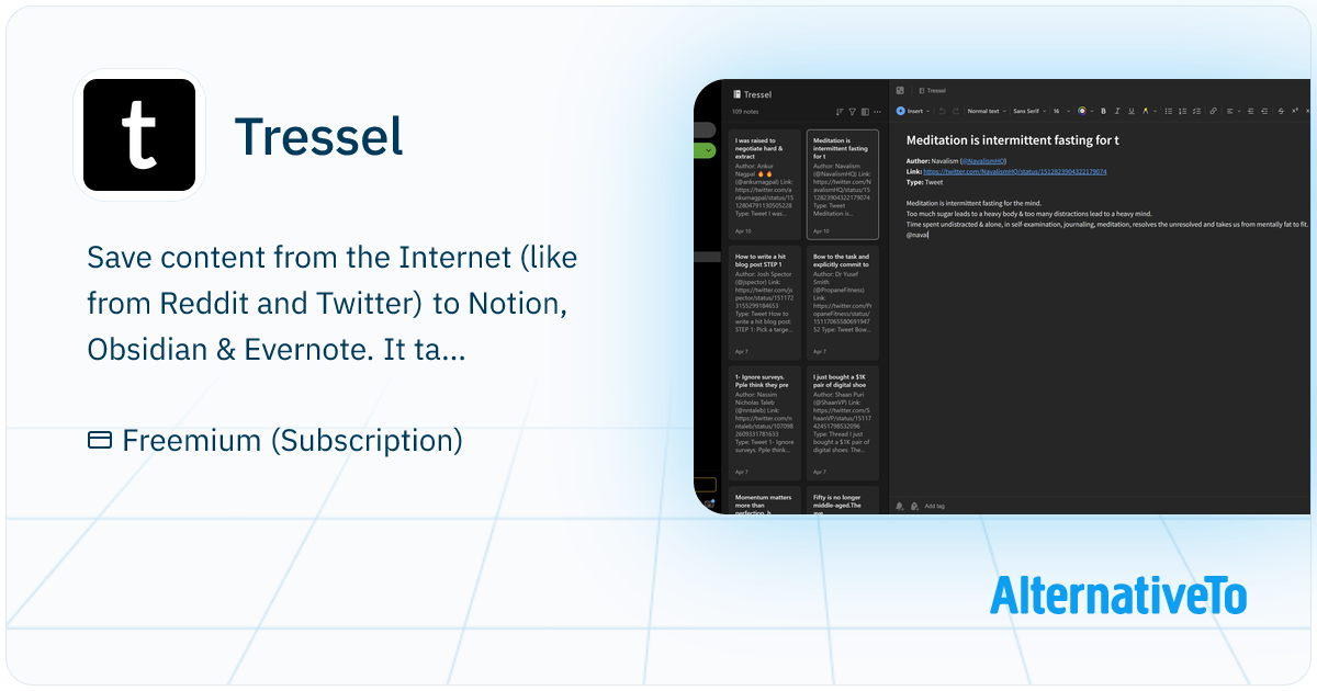 Tressel: Save content from the Internet (like from Reddit and Twitter ...