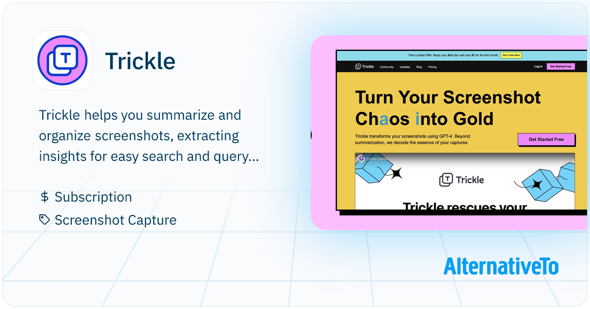 Trickle: Transforms your screenshots using GPT-4. | AlternativeTo