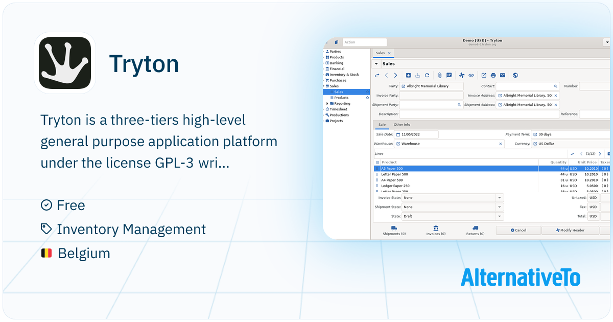 Tryton: Three-tiers high-level general purpose application platform ...