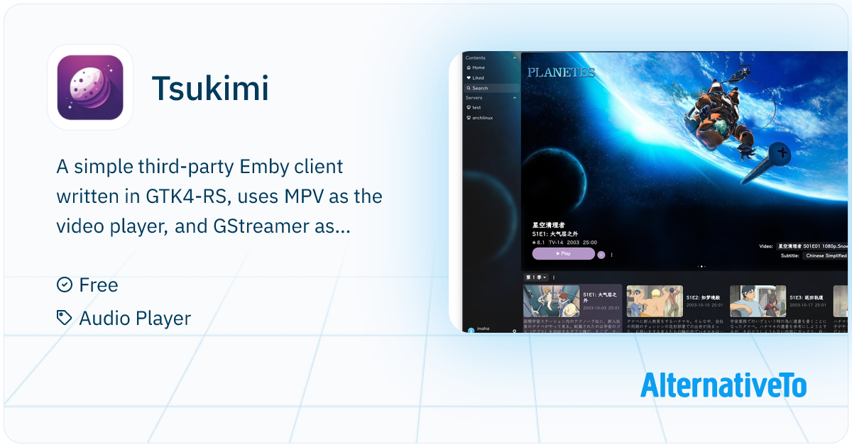Tsukimi: A simple third-party Emby client for Linux | AlternativeTo