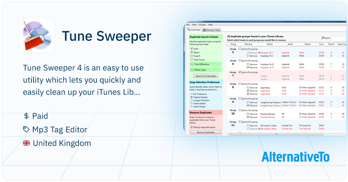 Tune Sweeper: 4 is an easy to use utility which | AlternativeTo