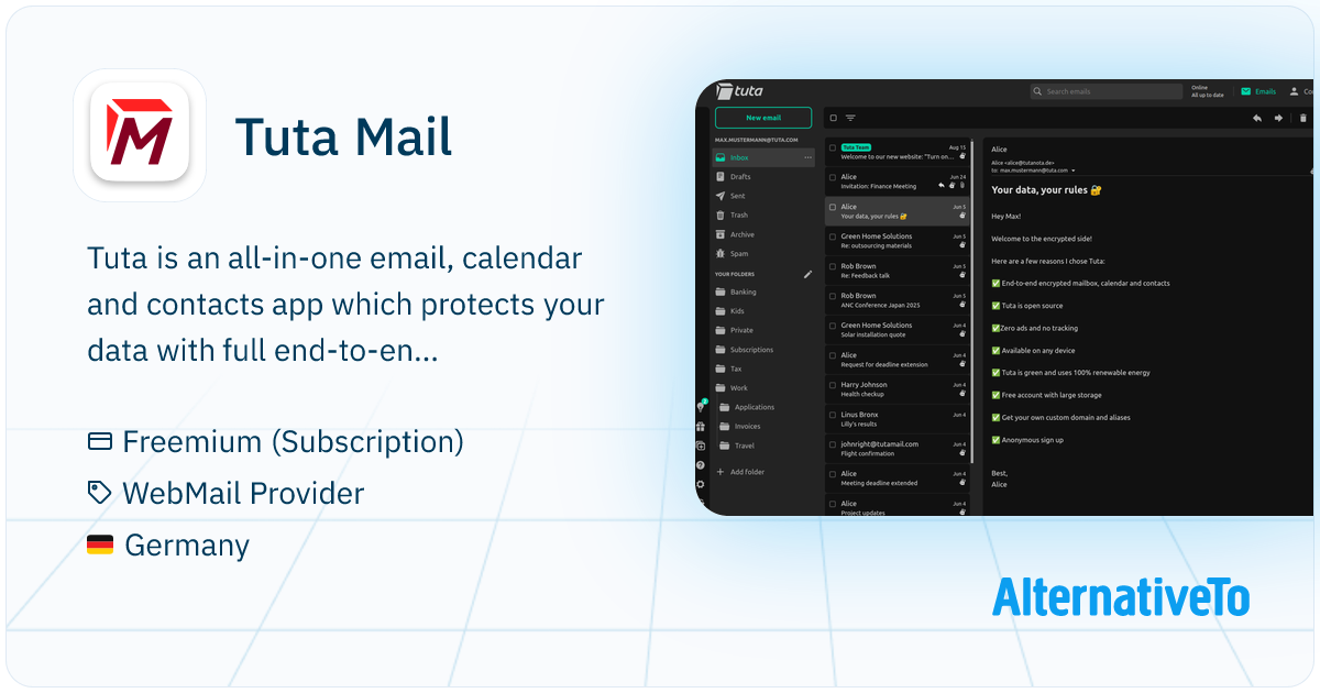 Tuta Mail: Encrypted email & calendar, no personal info needed ...