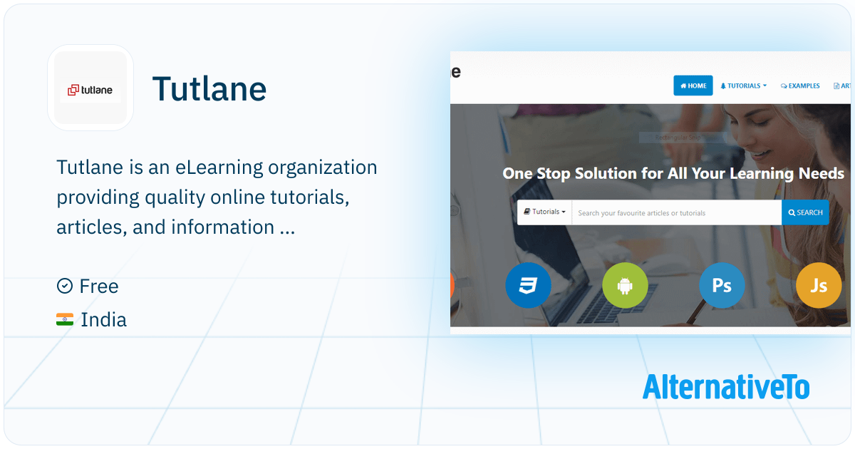 Tutlane: One stop solution for all your learning needs | AlternativeTo
