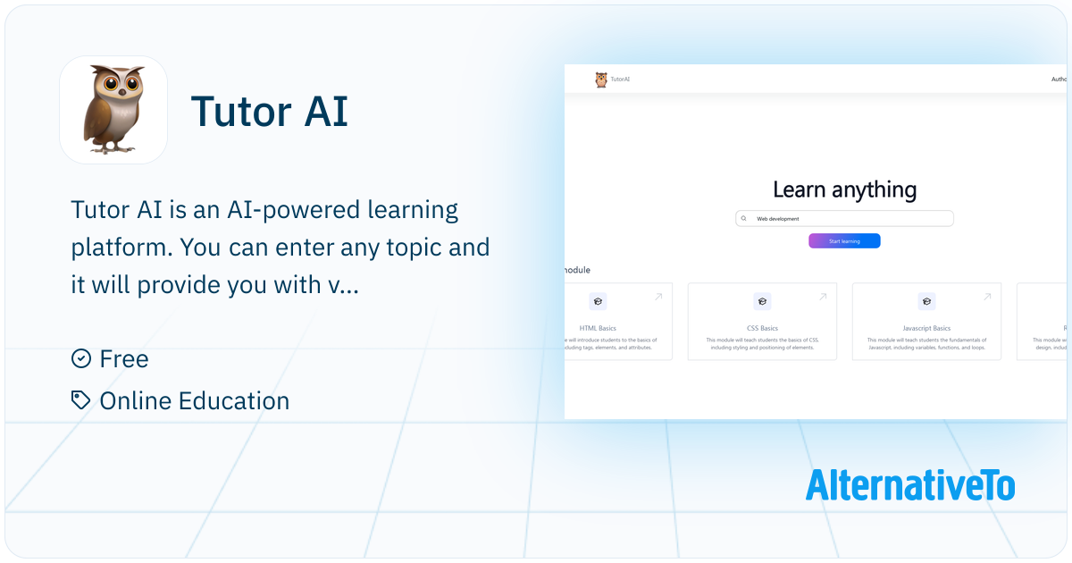 Tutor AI: AI-powered learning platform. You can enter any topic and it ...