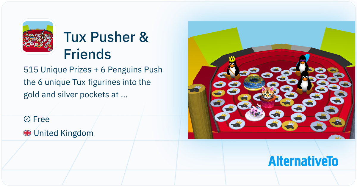 Tux Pusher & Friends: An arcade coin pusher game on the web in 3D ...