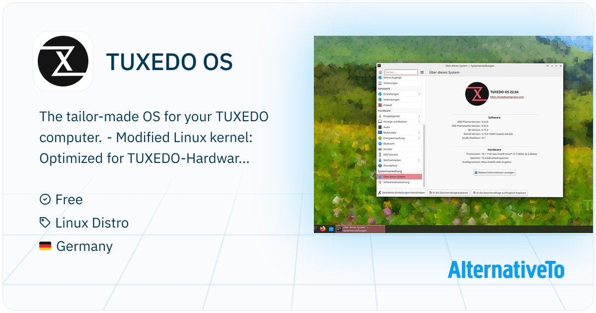 TUXEDO OS: The tailor-made OS for your TUXEDO computer | AlternativeTo