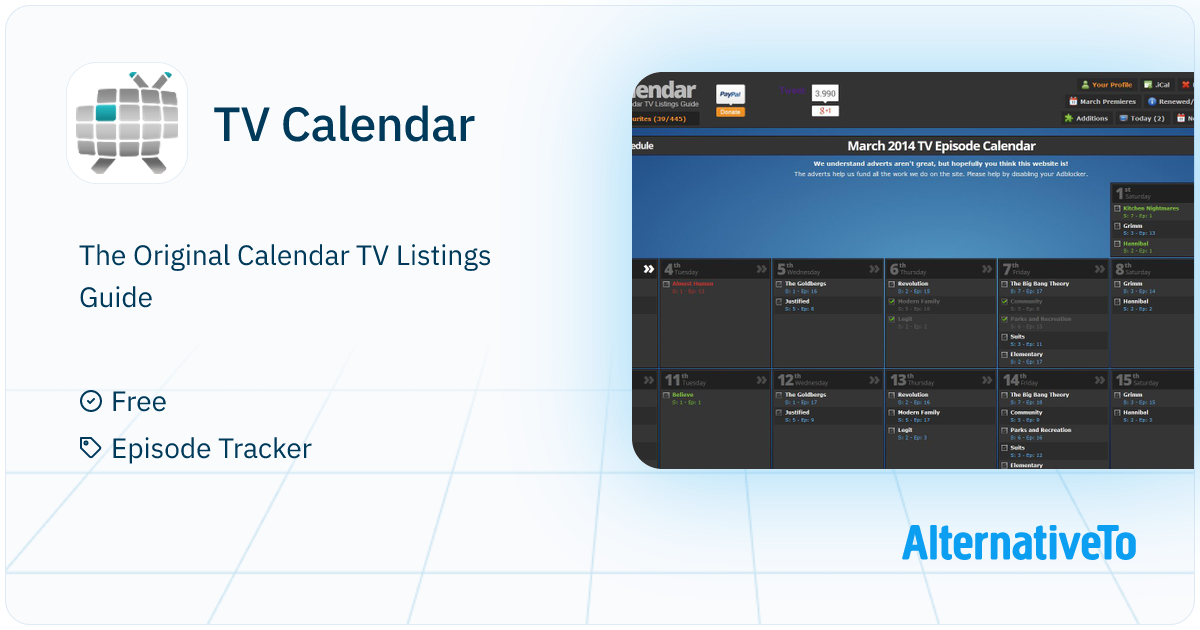 TV Calendar: Track an unlimited amount of TV shows with PogDesign's TV ...