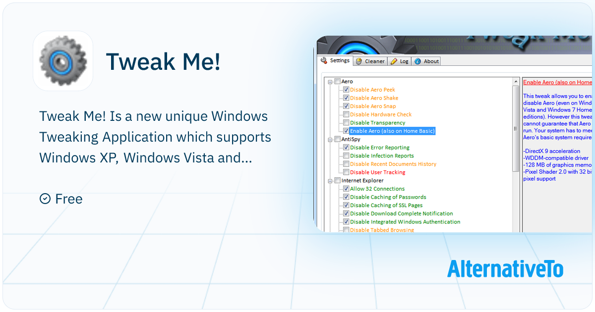 Tweak Me!: | AlternativeTo