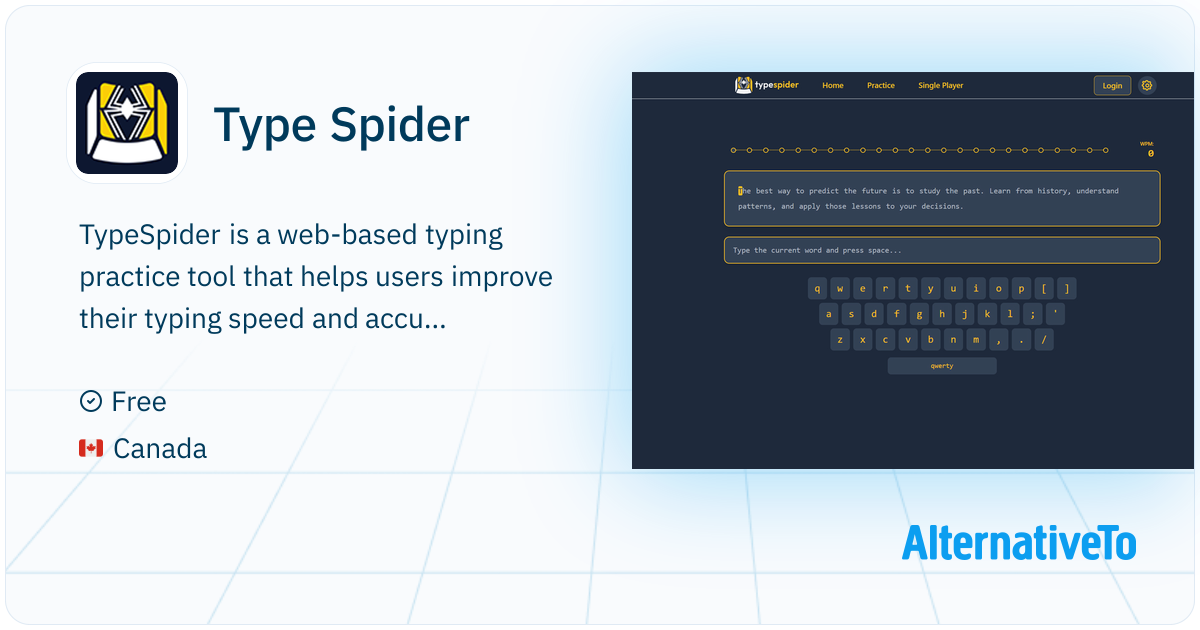 Type Spider: A simple and fast website for practicing typing with real ...