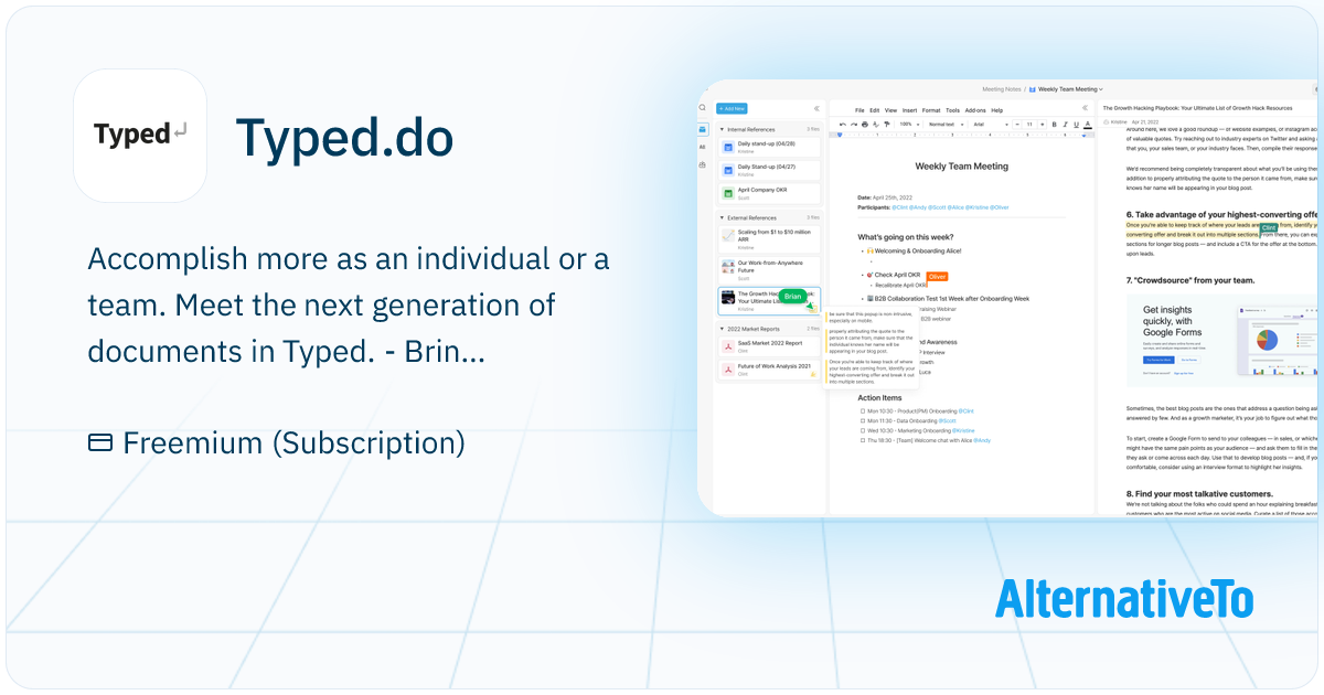 Typed.do: Where work gets done | AlternativeTo
