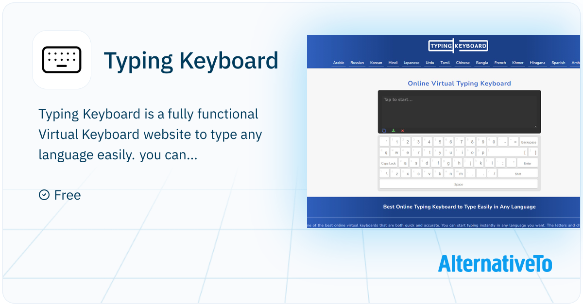 Typing Keyboard: Virtual Keyboard for all languages | AlternativeTo