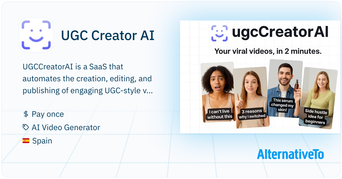 UGC Creator AI: UGCCreatorAI is a SaaS that automates the creation ...