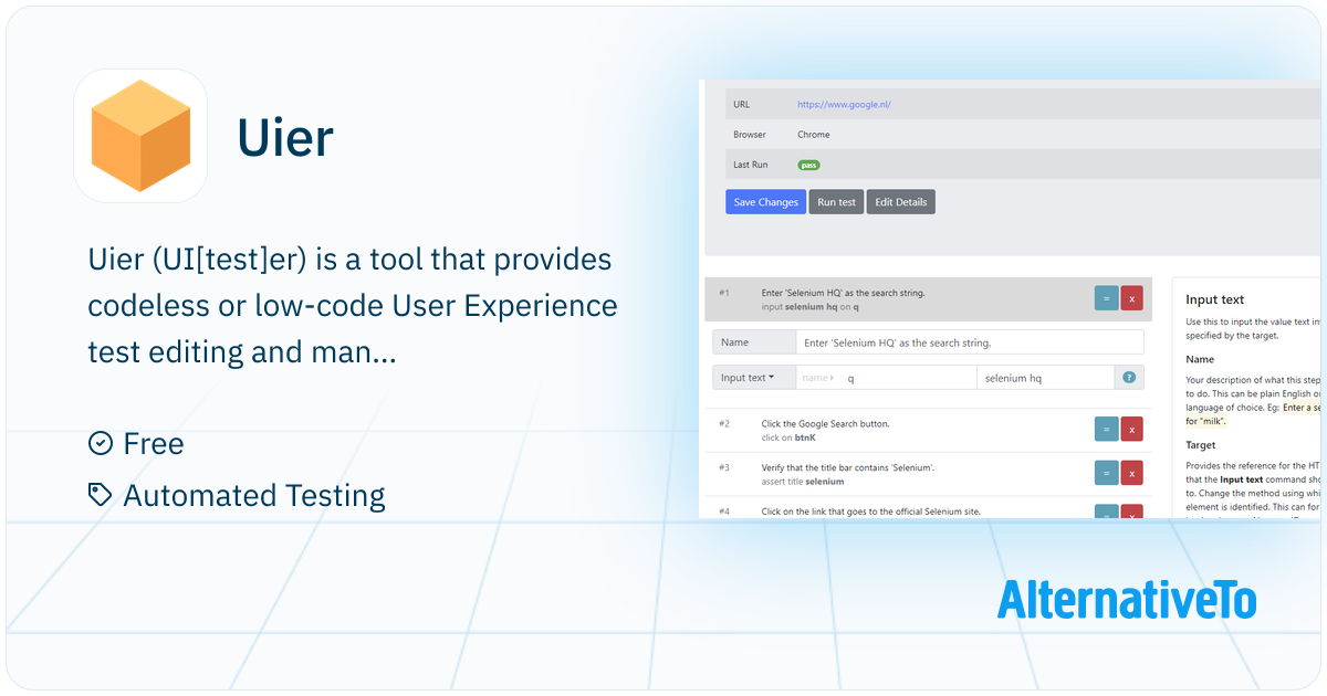 Uier: Codeless or low-code User Experience test editing and management ...