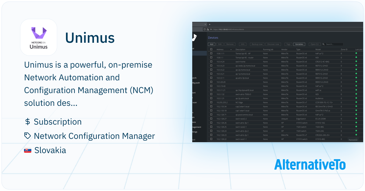 Unimus: Network automation, disaster recovery, change management and ...