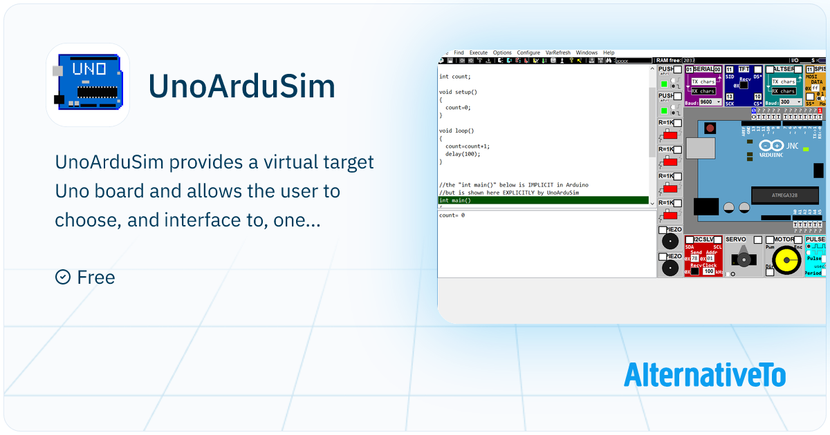 UnoArduSim: Provides a virtual target Uno board and allows the user to ...