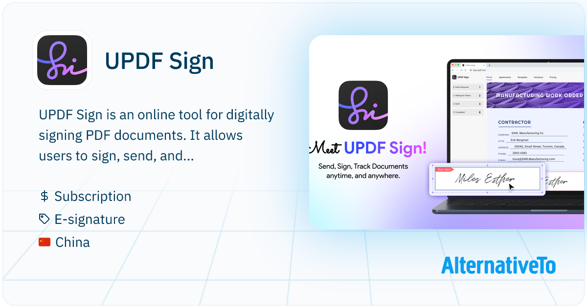 UPDF Sign: Online tool for digitally signing | AlternativeTo