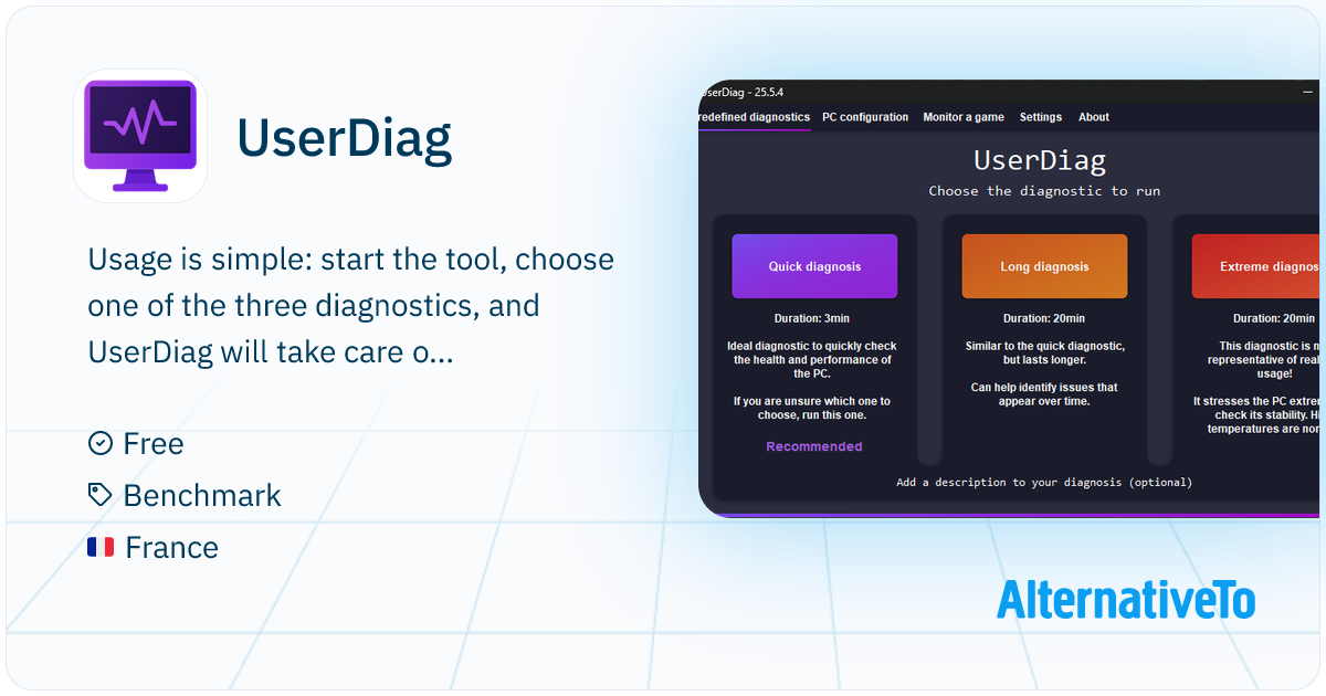 UserDiag: PC diagnostic tool that allows you to explore detailed information about your ...