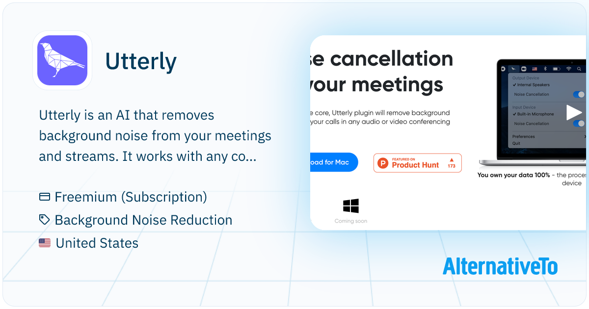 Utterly: Remove background noise in your online meetings and online ...